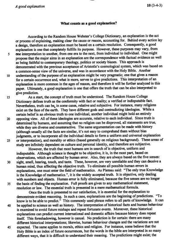 What counts as a good explanation? | The Lookstein Center